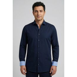 OLYMP Herren Langarmhemd "Level Five"kobalt, Gr. 38, Web, Obermaterial: 97% Baumwolle, 3% Elastolefin, Hemden, Royal Kentkragen, Businesshemd, body
