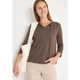 Cecil Damen Langarmshirturban taupe, Gr. L, unifarben, Stoff, 50% Modal, 50% Baumwolle, Shirts, Jersey