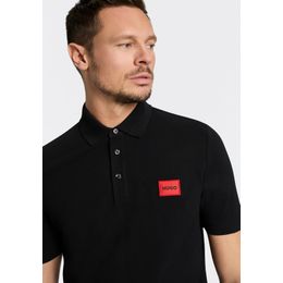 Hugo Herren Poloshirt "Dereso", schwarz, Gr. L, unifarben, Jersey, Obermaterial: 100% Baumwolle, Shirts, Slim Fit, Kurzarm, Hugo Weblabel