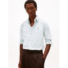 Tommy Hilfiger Herren Langarmhemd "HERITAGE OXFORD STRIPE Regular Fit SHIRT", gr&uuml;n, Gr. XL, gestreift, Web, Obermaterial: 100% Baumwolle, Hemden,