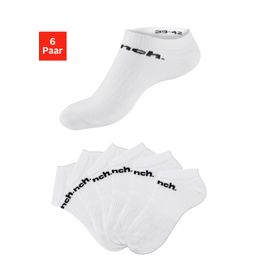 Bench. Damen Sportsocken, Gr. 39, wei&szlig;, Baumwollmischung, unifarben, Socken, Sneakersocken mit klassischem Logoschriftzug