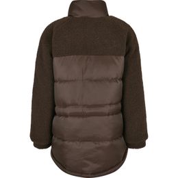 Urban Classics Damen Winterjacke "Urban Classics Damen Ladies Sherpa Mix Puffer Jacket"braun, Gr. S, unifarben, 100% Polyester, Jacken