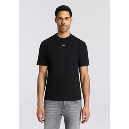 Hugo Herren T-Shirtschwarz001, Gr. XL, unifarben, Single Jersey, Obermaterial: 100% Baumwolle, Shirts, Rundhalsausschnitt, Relaxed Fit, Logo-Print