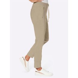 Inspirationen Damen Webhose, beige, Gr. 40, unifarben, 72% Viskose, 25% Polyamid, 3% Elasthan, Hosen