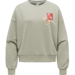 Ragwear Damen Sweater "Wuss PP"hellgr&uuml;n, Gr. XXL, Material: 70% Baumwolle, 30% Polyester, Sweatshirts, l&auml;ssiges oversized Damen Sweatshirt mit Print