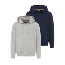 MAN'S WORLD Man's World Zip-Up Hoodie 'Man's World' male Blue, Grey size XXXL