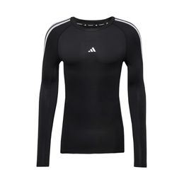 adidas Performance Funktionsshirt 'TECHFIT Compression Training 3-Stripes Long Sleeve' Herren Gr&ouml;&szlig;e XXS schwarz / wei&szlig;
