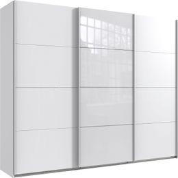Schwebet&uuml;renschrank wimex "Norderstedt", wei&szlig; (wei&szlig;, glas wei&szlig;), B:270cm H:236cm T:64cm, Holzwerkstoff, Schr&auml;nke, Schwebet&uuml;renschrank, INKLUSIVE 2 Stoffboxen und 2 zus&auml;tzliche Einlegeb&ouml;den, mit Glast&uuml;r