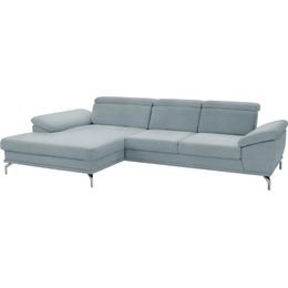 Sit & More Ecksofa SIT & MORE "Scorpio L-Form", blau (aqua), B:311cm H:85cm T:181cm, Sofas, Ecksofa, inklusive Sitztiefenverstellung, wahlweise mit Kopfverstellung