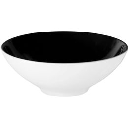 Dessertschale Seltmann Weiden "Life Fashion", schwarz (wei&szlig;, glamorous schwarz), B:14,6cm H:5,3cm L:14,6cm T:14,6cm &Oslash;:14,6cm, Porzellan, Sch&uuml;sseln, Dessertschale, Schale rund 14,5 cm