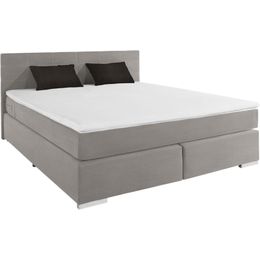 Boxspringbett COTTA "Simba", grau (elephant), L:209cm, Komplettbetten, Boxspringbett, Topseller wahlweise mit oder ohne Matratze und Topper bestellbar, Topseller