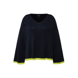 Ulla Popken Pullover Damen Gr&ouml;&szlig;e 4XL/5XL marine / limette