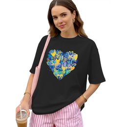 Gorhey Shirt 'Women's Casual Short-Sleeve Shirt with Love Print' Damen Gr&ouml;&szlig;e M schwarz