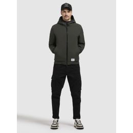 Anorak Khujo "LARM", Herren, Gr. L, gr&uuml;n (dunkelgr&uuml;n), Web, 100% Polyester, unifarben, regular fit h&uuml;ftlang, eingesetzt Rippb&uuml;ndchen, Jacken