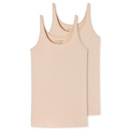 Unterhemd Schiesser "95/5", Damen, Gr. 46, N-Gr, beige (410, sand), Single Jersey, Obermaterial: 95% Baumwolle, 5% Elasthan, unifarben, k&ouml;rpernah, Rundhals, Unterhemden Unterhemd, mit elastischer Single-Jersey-Qualit&auml;t