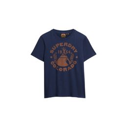 Superdry & Co T-Shirt 'Lo-Fi' Damen Gr&ouml;&szlig;e M marine / dunkelbraun