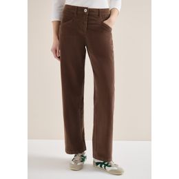 Cordhose Cecil, Damen, Gr. 33, L&auml;nge 30, urban taupe, Web, 98% Baumwolle, 2% Elasthan, unifarben, comfort fit normal, Hosen Cordhose, in Cord-Optik
