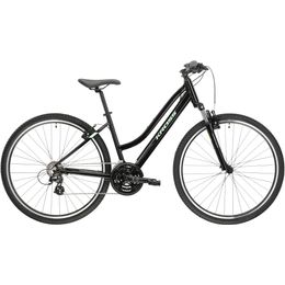 Crossrad KROSS "KROSS Crossbike Evado 2.0 28" schwarz 21 G&auml;nge" Gr. 38, schwarz (schwarz, schwarz), Fahrr&auml;der, Damen, 38cm, 28 Zoll (71,12cm) hinten: 28 Zoll (71,12cm), Crossrad