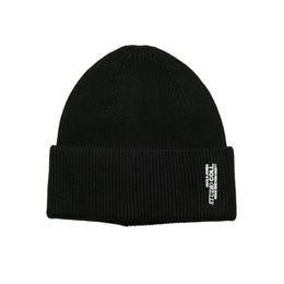 Jack & Jones Beanie JACK & JONES "JACCOLL LONG BEANIE NOOS", Herren, schwarz, Strick, Viskosemischung, bedruckt, M&uuml;tzen Beanie