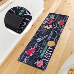 K&uuml;chenl&auml;ufer Hanse Home "Delicious Kitchen Board", bunt (schwarz,bunt), B:50cm H:3mm L:150cm, Polyester, Teppiche, K&uuml;chenl&auml;ufer, L&auml;ufer, Rutschfest, K&uuml;chenteppich, K&uuml;che, Teppich, Pflegeleicht