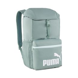 Rucksack Puma "PHASE HOODED BACKPACK", gr&uuml;n (gr&uuml;n moon), Rucks&auml;cke, Damen, Netz, Polyester, unifarben, Rucksack, mit Klappe, mit mehreren Taschen, Hauptfach mit Schnallenverschluss
