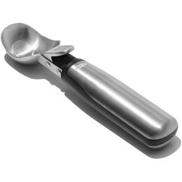 Eisportionierer OXO STEEL, silber (silberfarben), B:4cm, Edelstahl, Kochl&ouml;ffel, Eisportionierer, Edelstahl, ergonomisch geformt