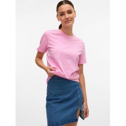 V&eacute;ro Moda Kurzarmshirt VERO MODA "VMPAULINA SS T-SHIRT GA JRS NOOS", Damen, Gr. M, rosa (bonbon), Jersey, Obermaterial: 100% Baumwolle, unifarben, normal, Rundhals, Shirts Kurzarmshirt, Baumwolle, regular fit