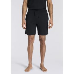 Shorts BOSS, Herren, Gr. XXL, N-Gr, schwarz 001, Obermaterial: 98% Modal, 2% Elasthan, unifarben, normal normal, Hosen Shorts, mit elastischem Bund, in Ripp-Qualit&auml;t