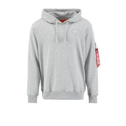 Hoodie Alpha Industries "X-Fit Hoodie", Herren, Gr. S, grau (grau heather), Obermaterial: 80% Baumwolle, 20% Polyester, regular fit, Sweatshirts Hoodie
