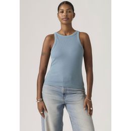 Levi's Tanktop LEVI'S "ESSENTIAL RACER TANK", Damen, Gr. L (40), garment dye fa191913 provincial blau rib, Jersey, Obermaterial: 95% Baumwolle, 5% Elasthan, slim fit normal, Rundhals, Tops Tanktop, Slim Fit