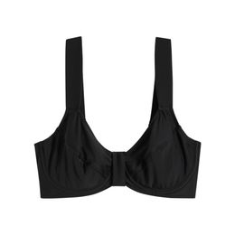 B&uuml;gel-Bikini-Top bonprix, Damen, Gr. 95, Cup D, schwarz, Obermaterial: 80% Polyamid, 20% Elasthan. Futter: 100% Polyester. Netzfutter: 85% Polyamid, 15% Elasthan, Basic, Bikini-Oberteile B&uuml;gel-Bikini-Top, Minimizer-Design, mit Elasthan-Anteil, Basic-Stil, Topseller