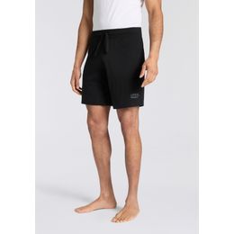 Shorts HUGO UNDERWEAR "SPRAY", Herren, Gr. L (52), N-Gr, schwarz 001, Jersey, Obermaterial: 100% Baumwolle, unifarben, kurz, Hosen Shorts, mit Tunnelzug