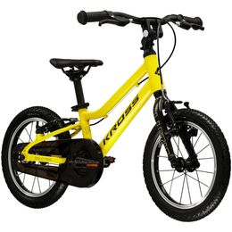 Kinderfahrrad KROSS "KROSS Kinderrad Lightweight Liftie 14" gelb" Gr. 18, gelb (gelb, gelb), Fahrr&auml;der, Kinder, 18cm, 14 Zoll (35,56cm) hinten: 14 Zoll (35,56cm), Kinderfahrrad