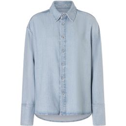 Jeansbluse MAC "OVER SHIRT", Damen, Gr. M, essential blau wash, Denim/Jeans, Obermaterial: 100% Lyocell, used, bequem h&uuml;ftbedeckend, Manschette, Blusen Jeansbluse, mit breiter Manschette