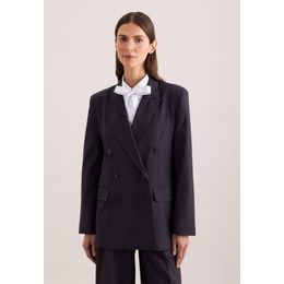 Jackenblazer Seidensticker, Damen, Gr. 36, dunkelblau, 52% Polyester, 43% Schurwolle, 5% Elastan, unifarben, Blazer Jackenblazer