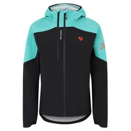 Regenjacke Ziener "NEMIL-Z", Herren, Gr. 58, schwarz.tropical teal, Obermaterial: 100% Polyester, Jacken Regenjacke
