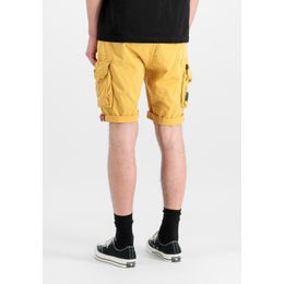Shorts Alpha Industries "Crew Short Patch", Damen, Gr. 36, Normalgr&ouml;&szlig;en, gelb (wheat), Obermaterial: 98% Baumwolle, 2% Elastan; Futter: 100% Baumwolle, Hosen Shorts