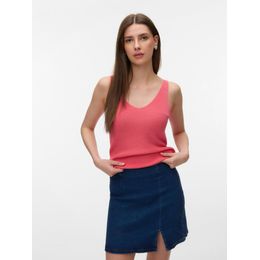 V&eacute;ro Moda Stricktop VERO MODA "VMNEWLEX SUN SL TOP GA NOOS", Damen, Gr. S, coral paradise, Strick, Obermaterial: 50% Viskose, 25% Baumwolle, 25% Polyacryl, unifarben, figurbetont h&uuml;ftlang, V-Ausschnitt, Tops Stricktop