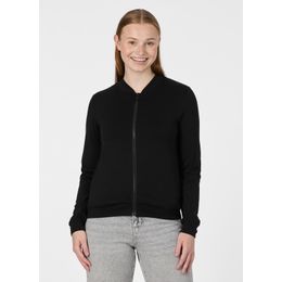 Sweatjacke Ragwear "KENIANE", Damen, Gr. M, schwarz, Sweatware, Obermaterial: 67% Polyester, 28% Viskose, 5% Elasthan, unifarben, normal, Rundhals, Sweatjacken Sweatjacke, Unbrushed mit Viskoseanteil f&uuml;r sportives Finish