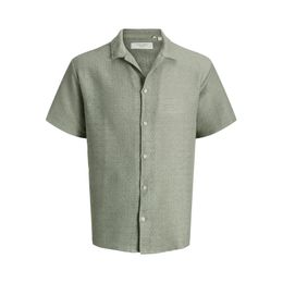 Jack & Jones Kurzarmhemd JACK & JONES "JORMONTAUK CROCHET SHIRT SS SA26", Herren, Gr. XL, N-Gr, seagrass, Web, Obermaterial: 60% Polyester, 40% Baumwolle, gemustert, relaxed fit normal, Hemden Kurzarmhemd