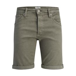 Jack & Jones Bermudas JACK & JONES "JJIRICK JJFOX SHORTS AKM 340", Herren, Gr. M, N-Gr, mulled basil, Web, Obermaterial: 76% Baumwolle, 22% Polyester, 2% Elasthan, unifarben, regular fit knielang, Hosen Bermudas