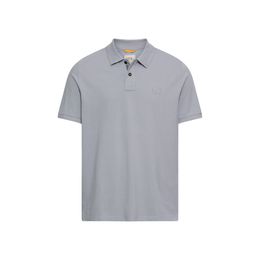 Poloshirt Camel Active, Herren, Gr. S, stone blau, Piqu&eacute;, Obermaterial: 100% Baumwolle, unifarben, normal h&uuml;ftbedeckend, Rundhals, B&uuml;ndchen, Shirts Poloshirt, mit Logo-Stickerei