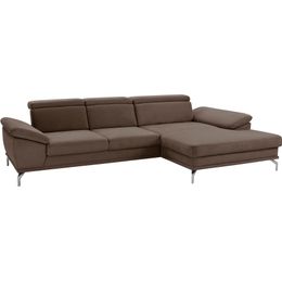 Sit & More Ecksofa SIT & MORE "Scorpio L-Form", braun, B:311cm H:85cm T:181cm, Sofas, Ecksofa, inklusive Sitztiefenverstellung, wahlweise mit Kopfverstellung