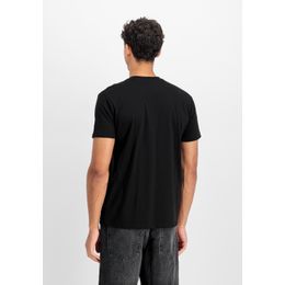 T-Shirt Alpha Industries "Basic T-Shirt BL Effect Print", Herren, Gr. L, schwarz, Obermaterial: 100% Baumwolle, Shirts T-Shirt