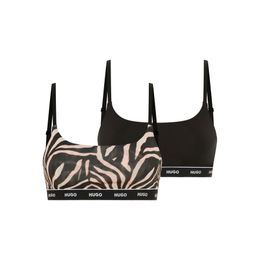 Bralette HUGO UNDERWEAR "TWIN BRALETTE DESIGN", Damen, Gr. M, N-Gr, open miscellaneous 972, Jersey, Obermaterial: 95% Baumwolle, 5% Elasthan, BHs Bralette, ohne Verschluss, ohne Polsterung