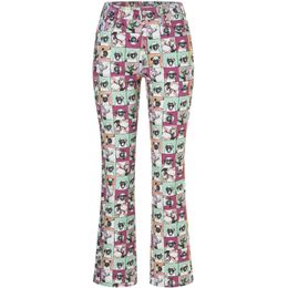 High-waist-Jeans MAC "DREAM KICK", Damen, Gr. 36, L&auml;nge 27, pug print, Denim/Jeans, Obermaterial: 88% Baumwolle, 8% Elastomultiester, 4% Elasthan, bedruckt, lang, Jeans High-waist-Jeans, mit Allover-Print