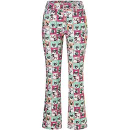 High-waist-Jeans MAC "DREAM KICK", Damen, Gr. 40, L&auml;nge 27, pug print, Denim/Jeans, Obermaterial: 88% Baumwolle, 8% Elastomultiester, 4% Elasthan, bedruckt, lang, Jeans High-waist-Jeans, mit Allover-Print
