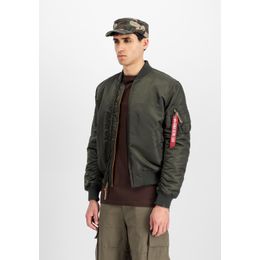Bomberjacke Alpha Industries "MA-1 VF Vintage Fit 59", Herren, Gr. 3XL, schwarz (schwarz olive), Obermaterial: 100% Nylon; Futter: 100% Nylon; F&uuml;llung: 100% Polyester, Jacken Bomberjacke