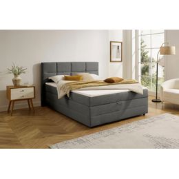 Boxbett OTTO HOME "Fillmore inkl. Bettkasten, Liegefl&auml;che 140 und 180x200 cm", grau, B:154cm L:210cm, Komplettbetten, Boxbett, inkl. Topper, erh&auml;ltlich in verschiedenen Farben