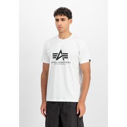 T-Shirt Alpha Industries "Basic T-Shirt BL Ripstop", Herren, Gr. L, wei&szlig;, Obermaterial: 100% Baumwolle, Shirts T-Shirt